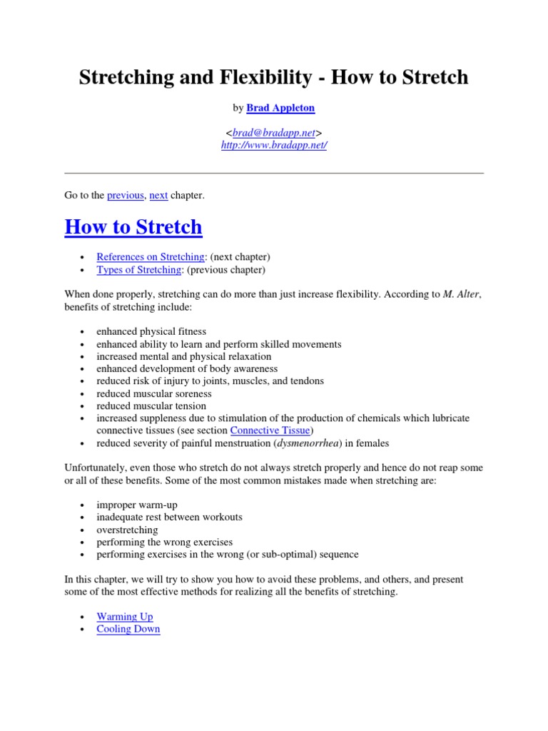 Stretching and Flexibility | PDF | Flexibility (Anatomy) | Breathing