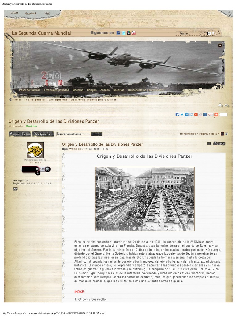 Origen y Desarrollo de Las Divisiones Panzer | PDF | Guerra relámpago ...