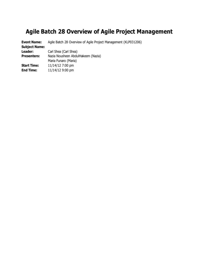 Agile Project Management | PDF | Scrum (Software Development) | Agile ...