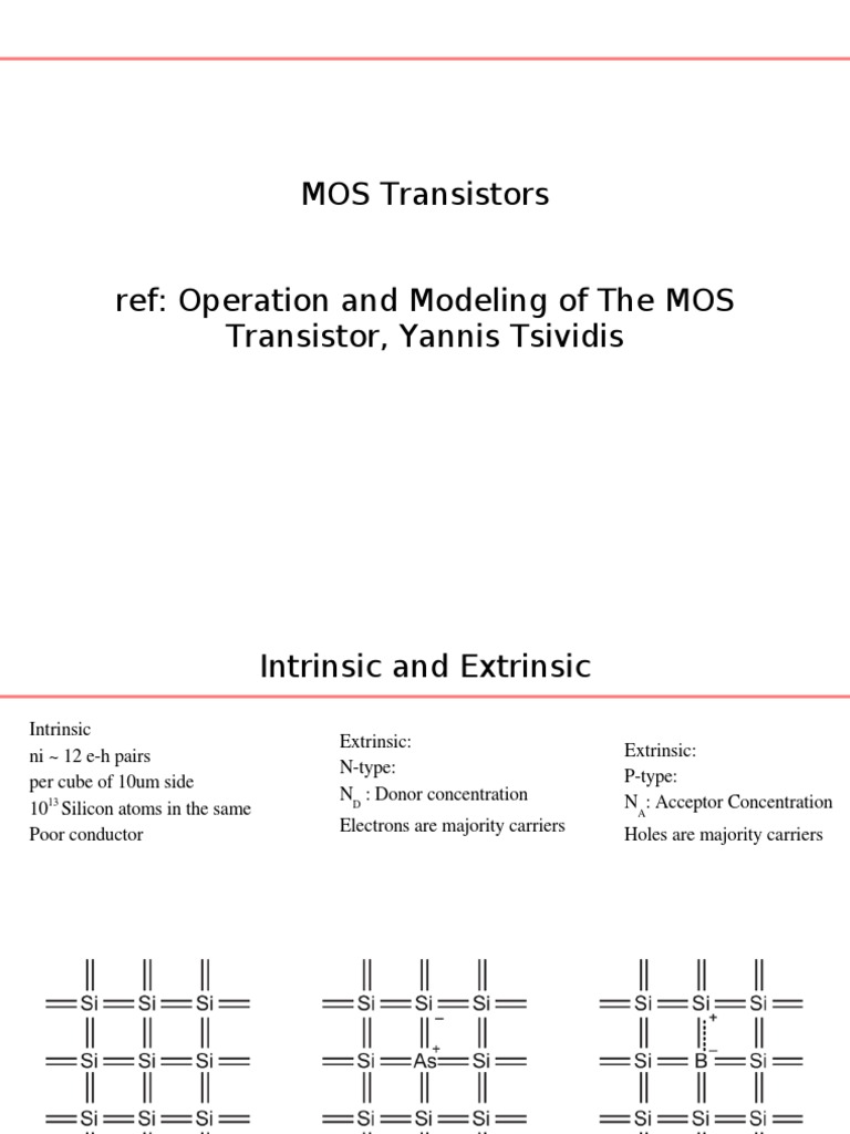 MOS Transistor Operation and Modeling | PDF