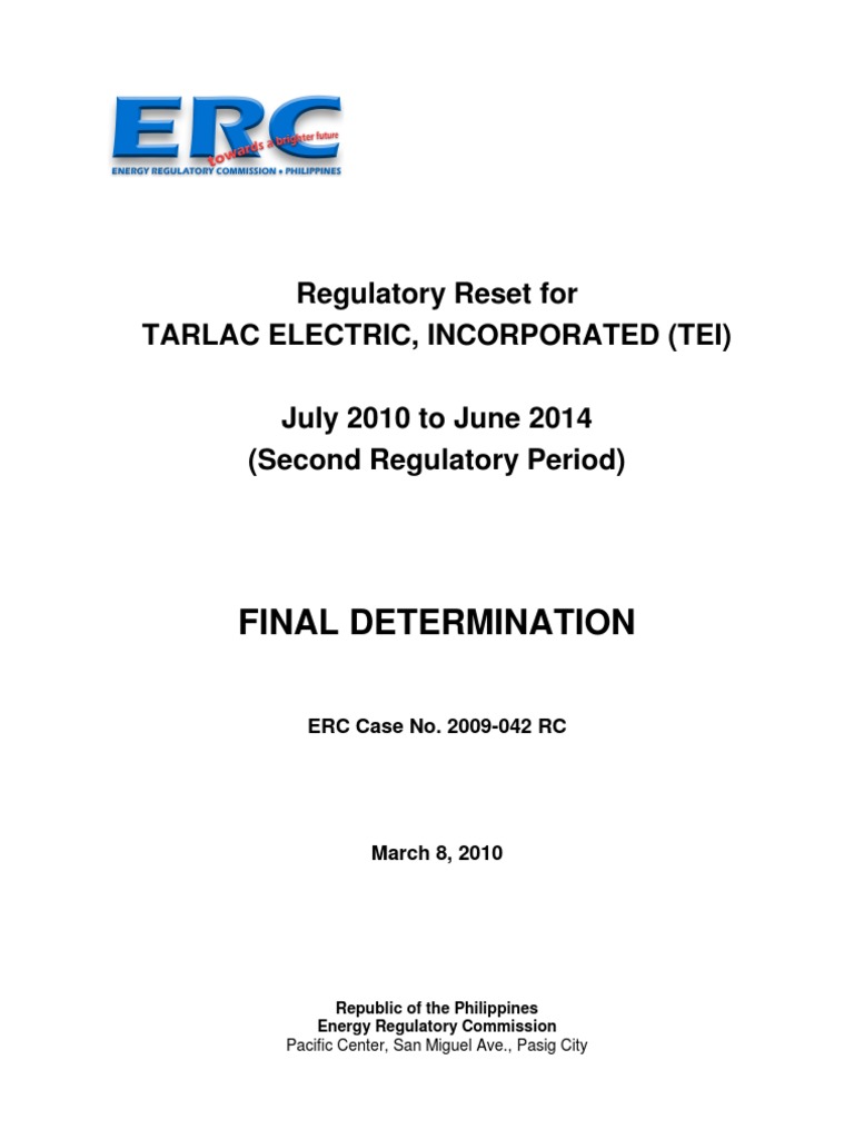 ERC Code Agreement Energy Regulatory Commission | PDF | Consumer Price ...