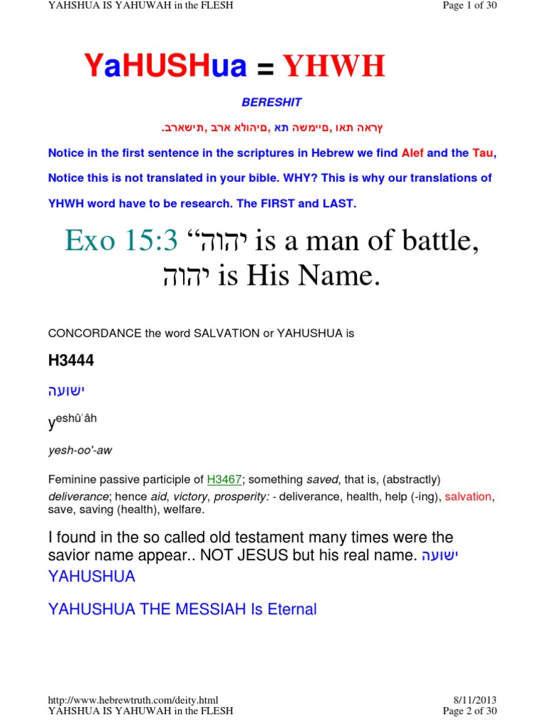 Yahushua Is Yahuwah in The Flesh HTML PDF | PDF | John The Baptist ...