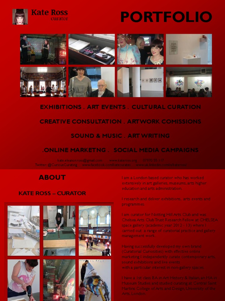 Kate Ross Curator - Portfolio | PDF | Curator | Art Museum