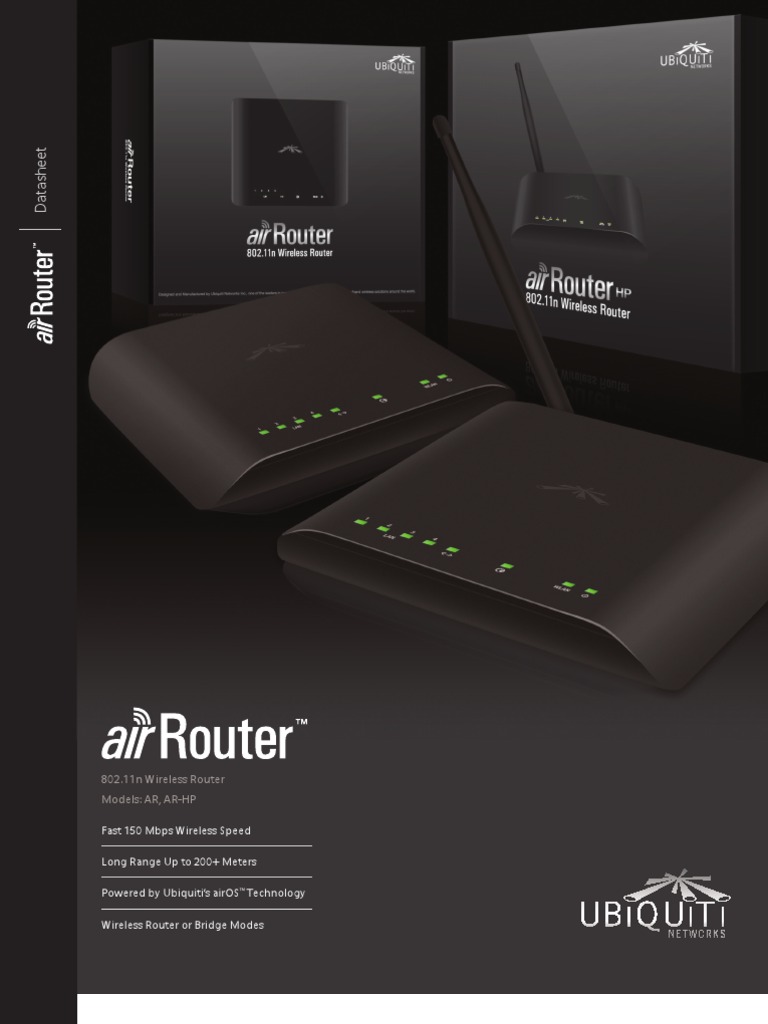 Ubiquiti AirRouter - Datasheet | PDF | Wireless Lan | Wireless Access Point
