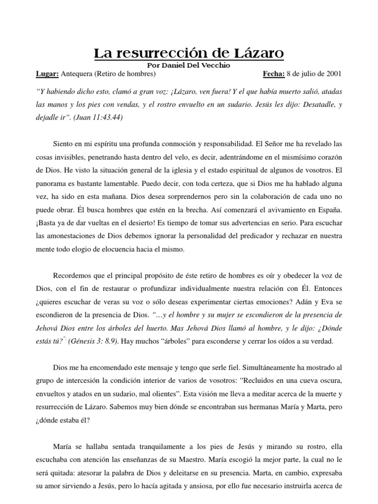 00144-La Resurrecion de Lazaro PDF | PDF | La resurrección de Jesús ...