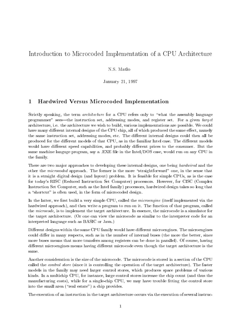 Microcoded Arch | PDF | Instruction Set | Central Processing Unit