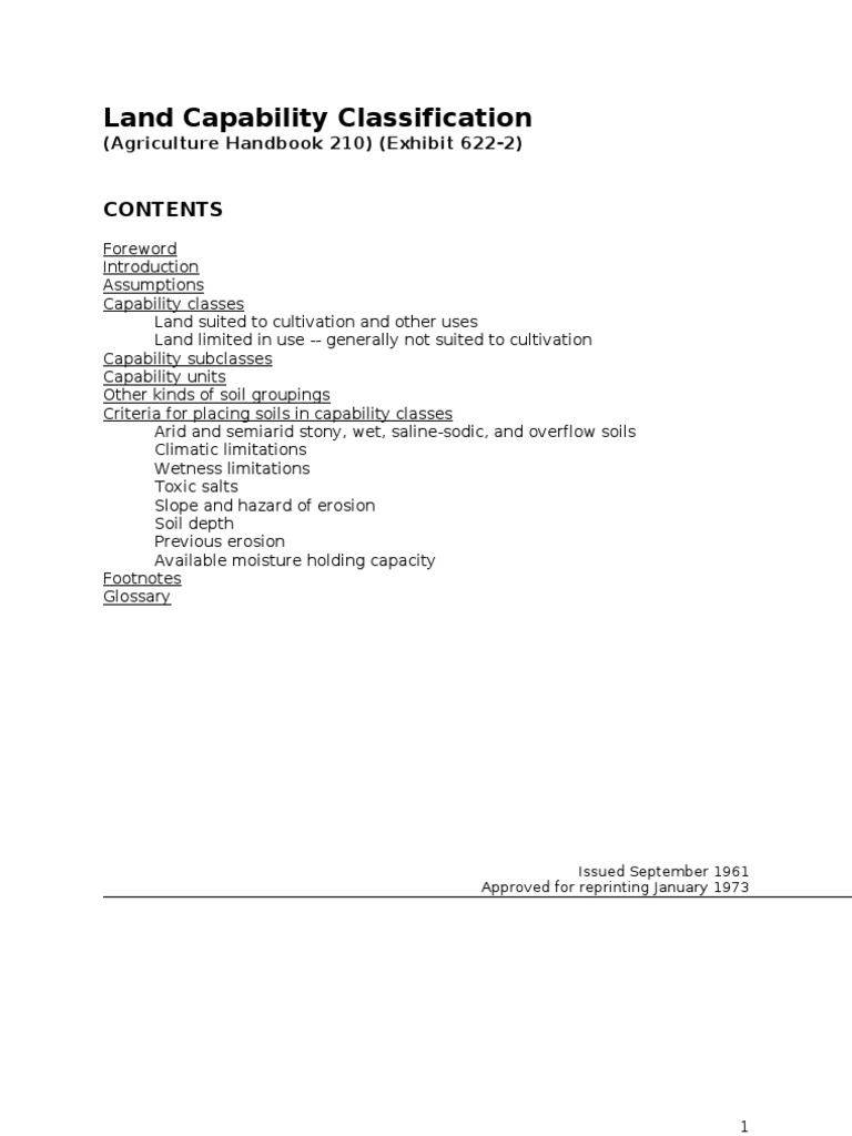 Land Capability Classification Overview | PDF
