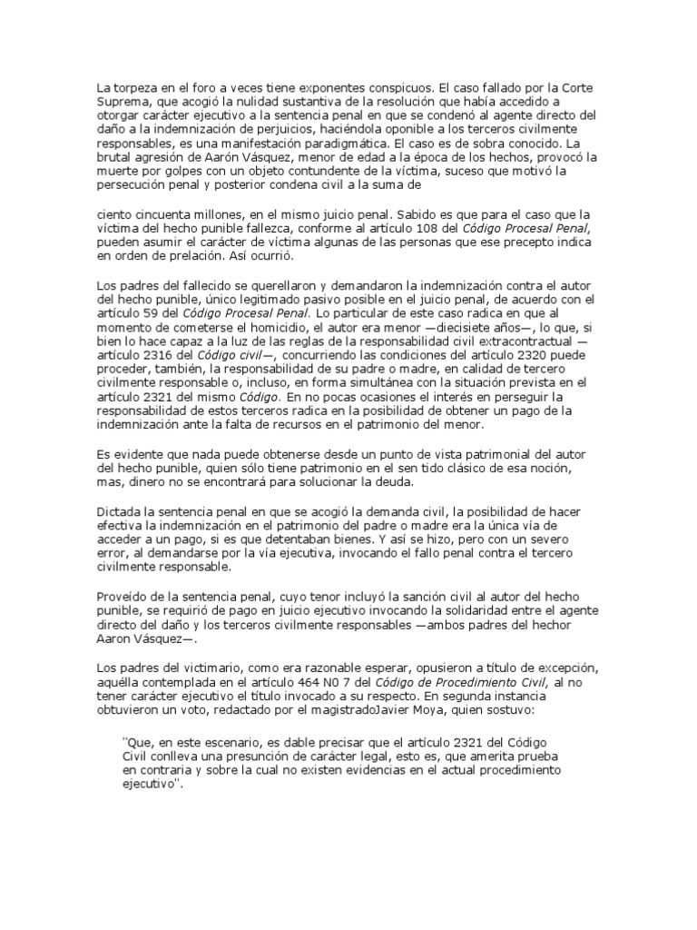 Analisis de Caso Aaron Vasquez | PDF | Derecho penal | Ley procesal