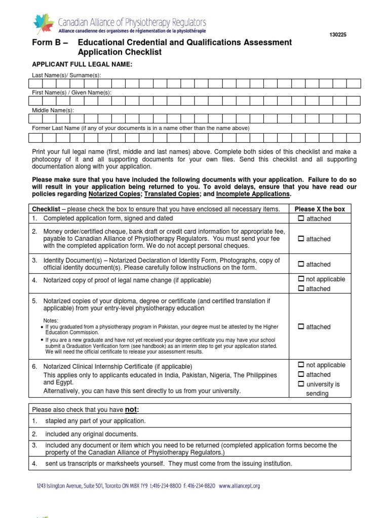 Credential Application Form B Checklist Eng | PDF | Notary Public | Cheque