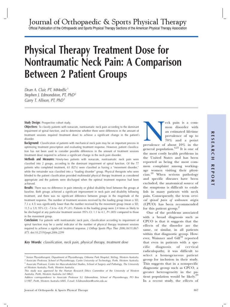 Non Traumatic Neck Pain | PDF