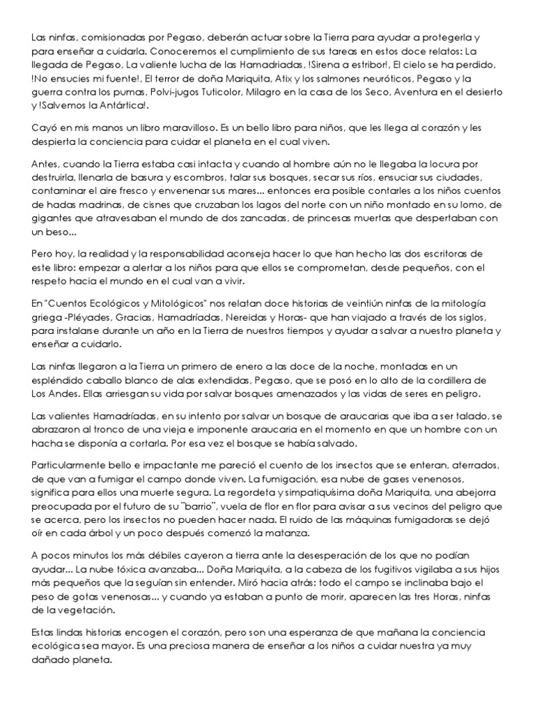 Cuentos Ecologicos y Nitologicos | PDF | Tierra | Los bosques