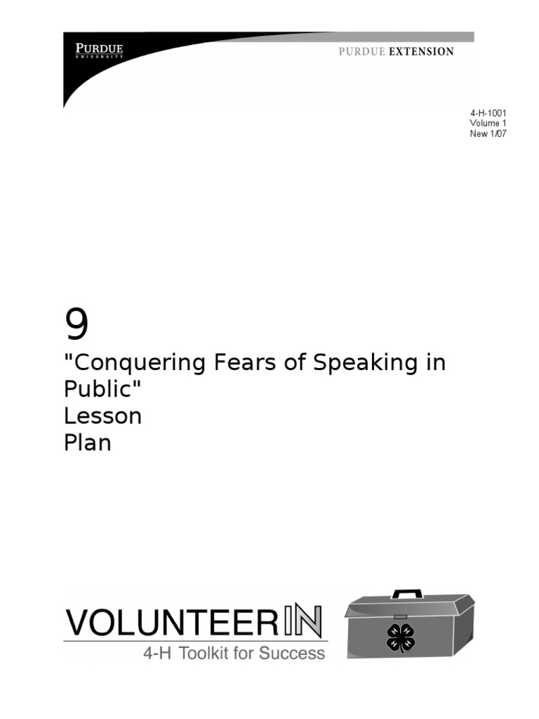 Conquering Fears of Speaking in Public Lesson Plan | PDF | Public ...