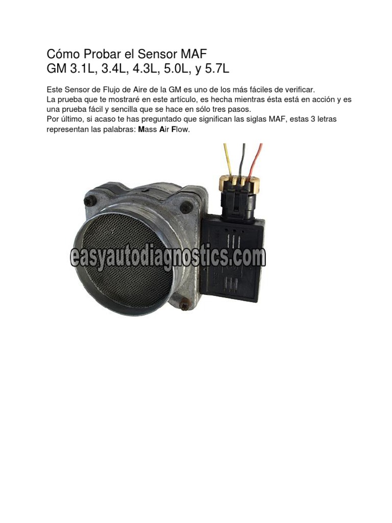 Cómo Probar El Sensor MAF | PDF