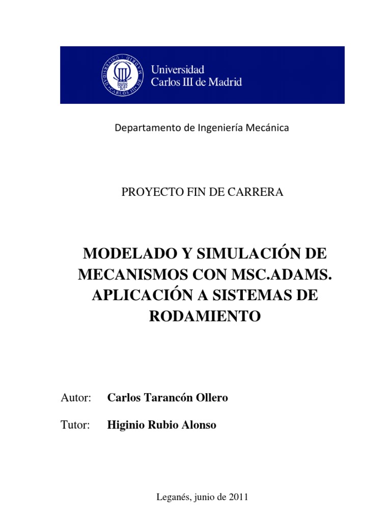 MSC Adams Modeling and Simulation of Bearing Systems | PDF | Simulación ...