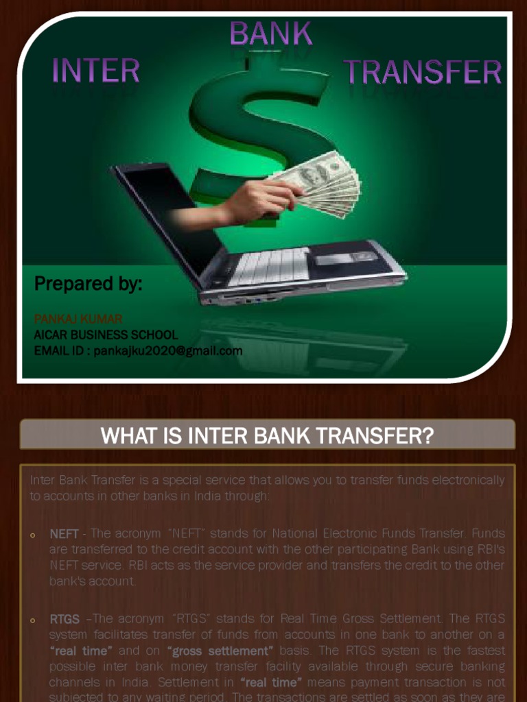 Inter Bank Transfer | PDF | Reserve Bank Of India | Banking