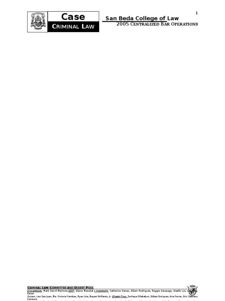 Case Digest - Criminal Law | PDF