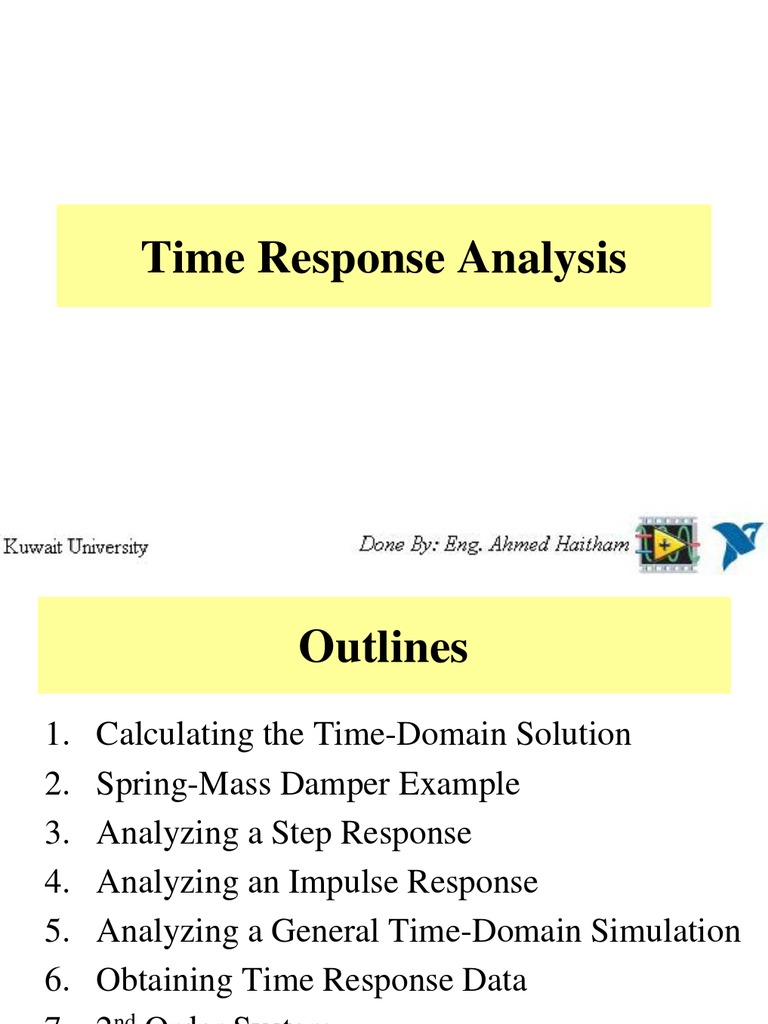 3 - Time Response Analysis | PDF | Control Theory | Algorithms