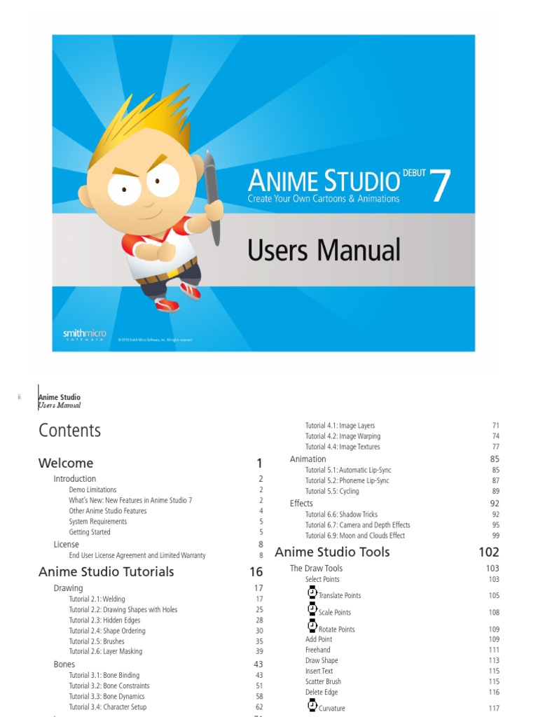Anime Studio Debut 7 Users Manual | PDF | License | Proprietary Software