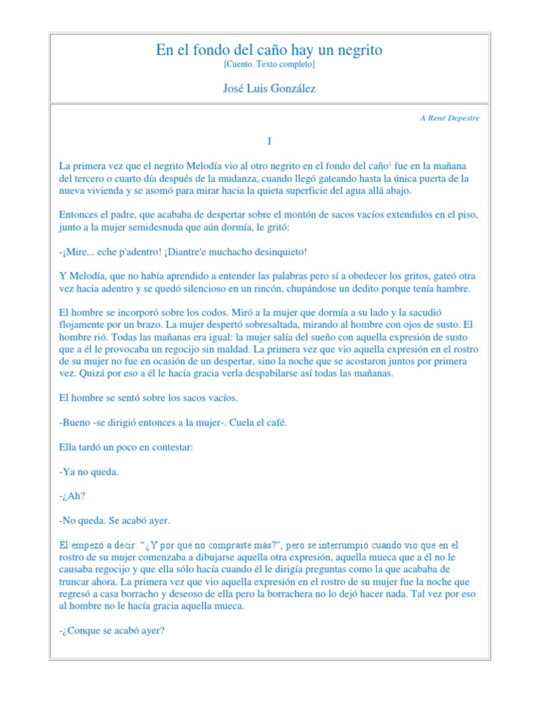 En El Fondo Del Caño Hay Un Negrito | PDF