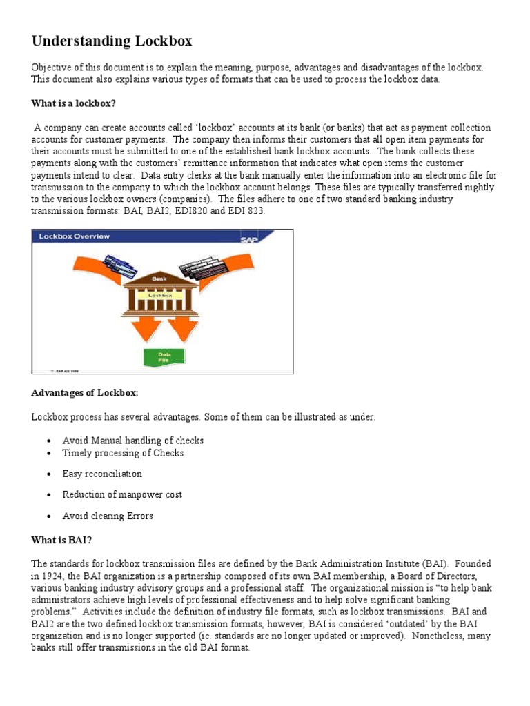 SAP - Understanding Lockbox | PDF | Electronic Data Interchange | Cheque