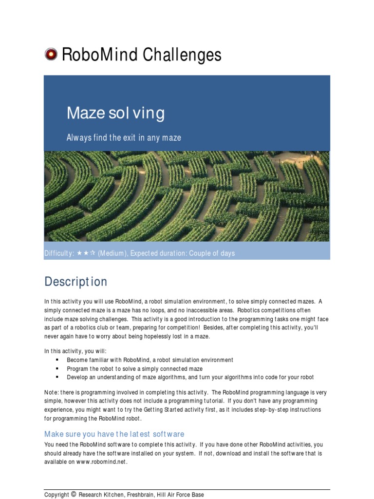 Maze Solving | PDF | Computer Science | Areas Of Computer Science