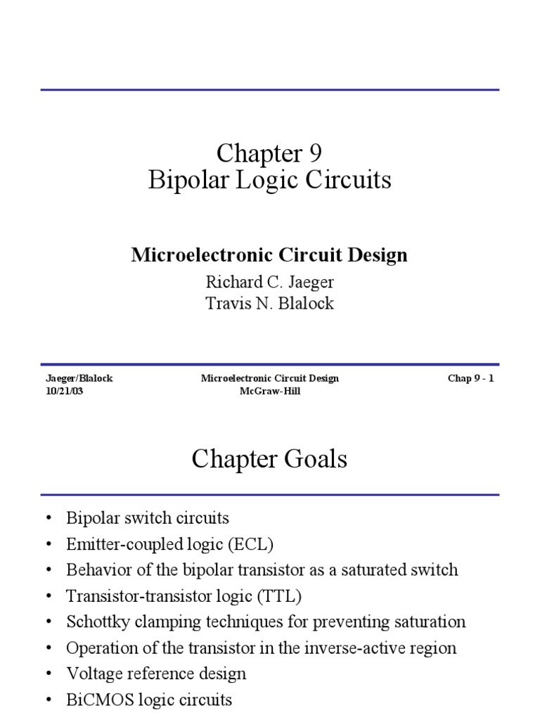 Chap9-Bipolar Logic Circuits | PDF | Bipolar Junction Transistor ...
