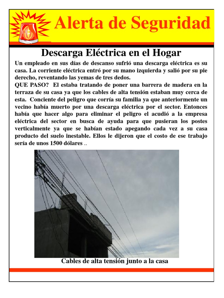 Alerta de Seguridad Electrocución en El Hogar | PDF | Corriente ...