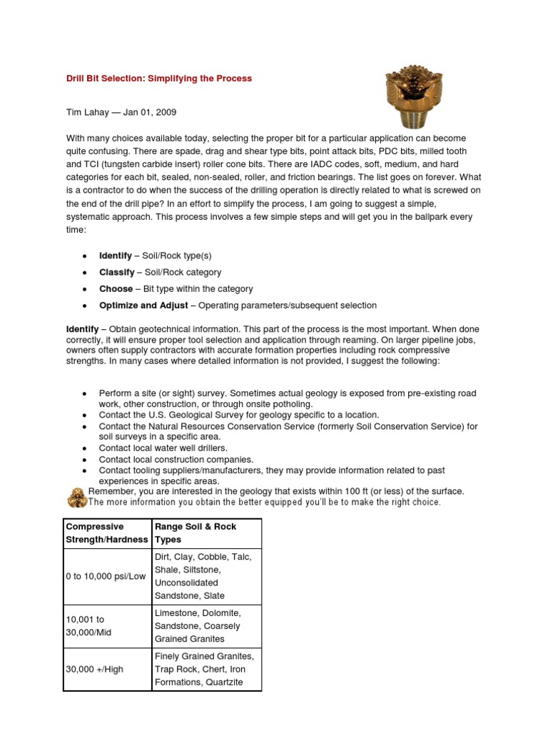 Drill Bit Selection | PDF | Drilling Rig | Science
