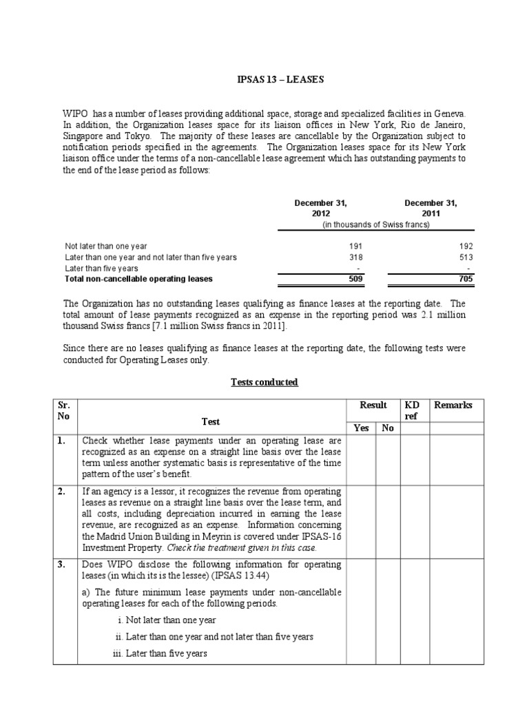 Ipsas 13 Leases | PDF | Lease | Expense