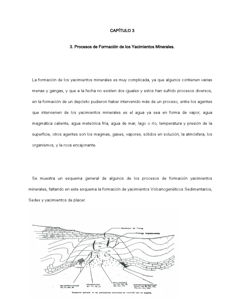 Proceso de Formacion de Yacimientos Minerales | PDF | Roca (geología ...