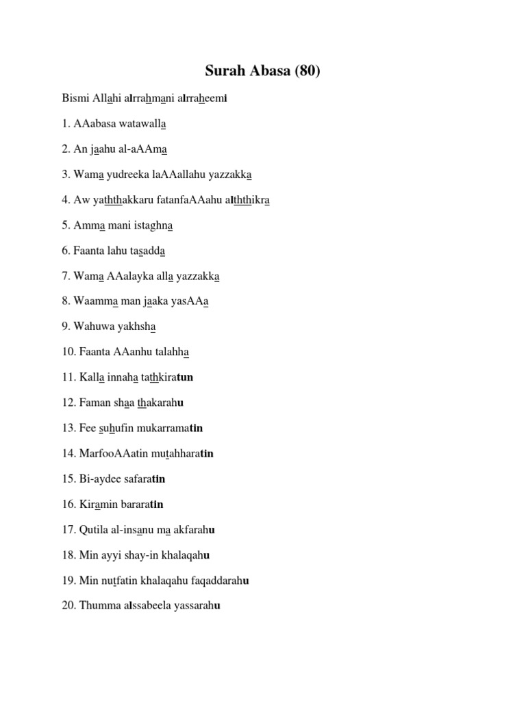 Surah Abasa | PDF