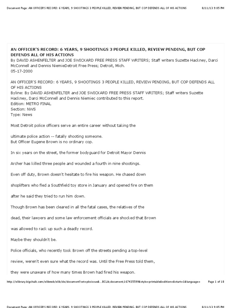 An Officer's Record: 6 Years, 9 Shootings 3 People Killed, Review ...