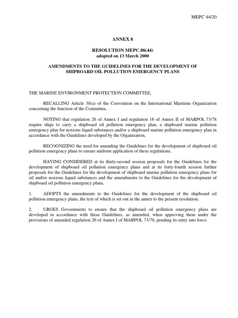MEPC Resolution 86 PDF | PDF | Water Transport | Transport