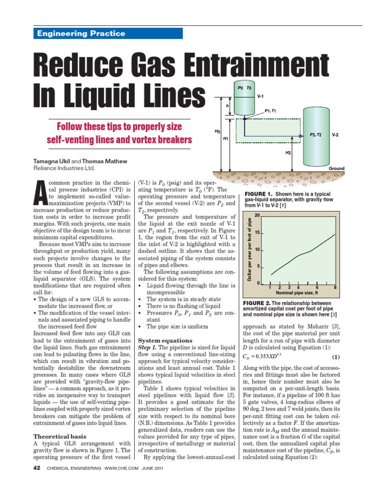 Reduce Gas Entrainment in Pipe Flow | Pipe (Fluid Conveyance) | Pump
