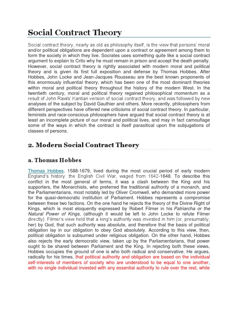 Social Contract Theory | Social Contract | Natural And Legal Rights