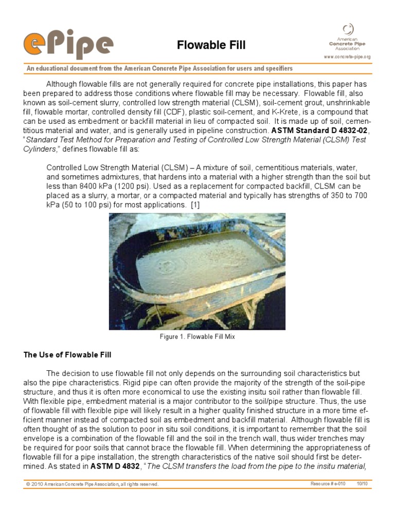 Cylinders," Defines Flowable Fill As | PDF | Fly Ash | Concrete