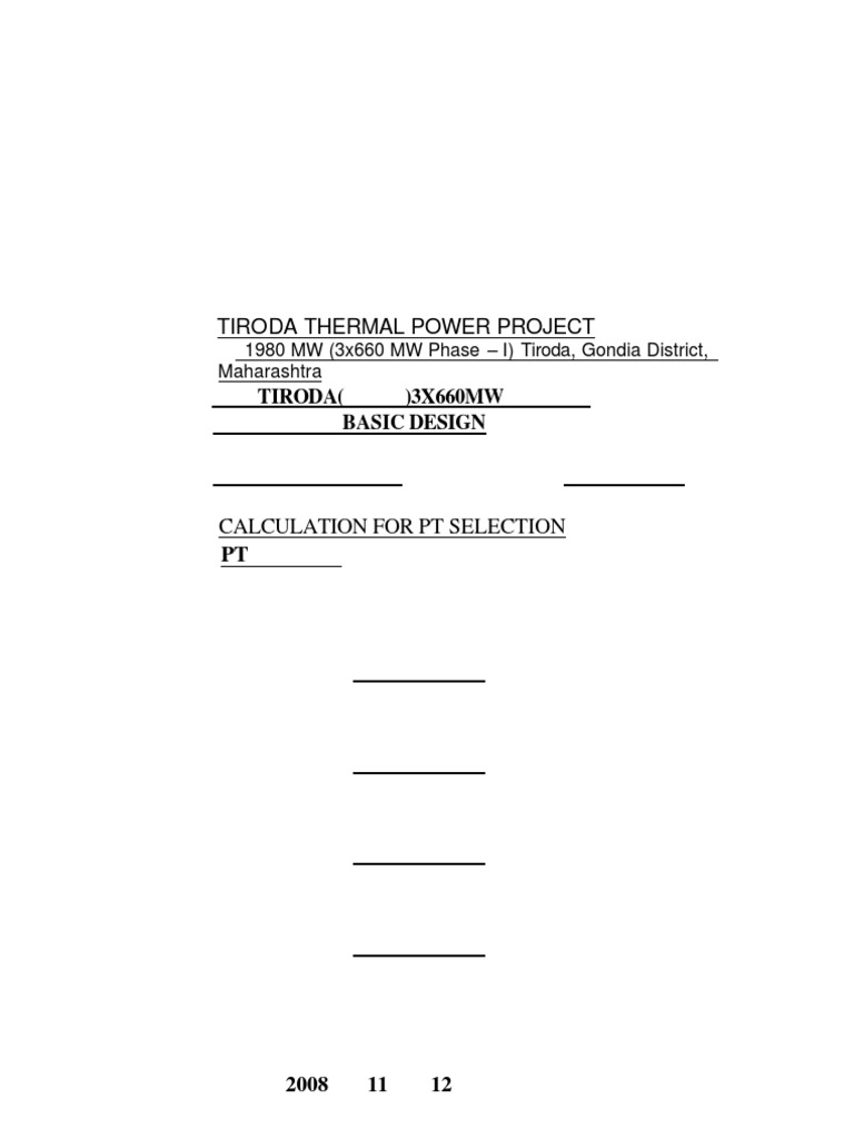 Calculation For PT Selection | Download Free PDF | Transformer ...