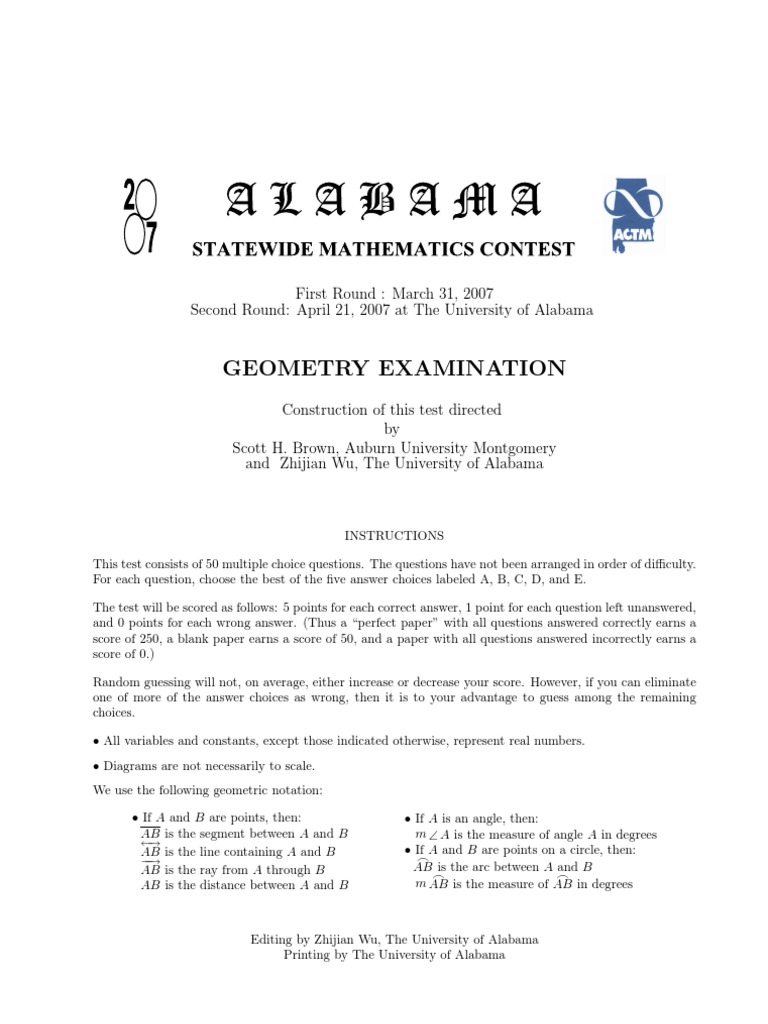 Geometry Examination: Analyzing the Content and Structure of a ...