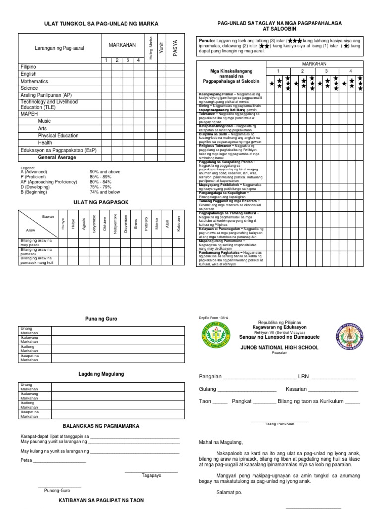 Report Card Form 138 | PDF