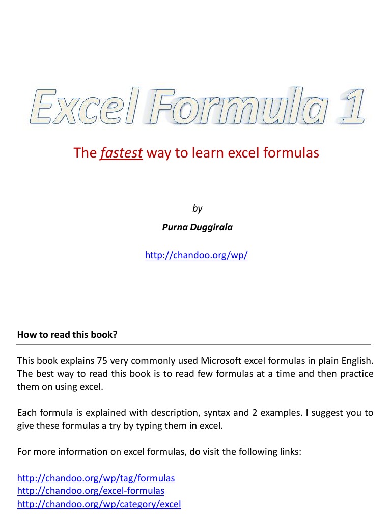 Excel Formula1.1 | Download Free PDF | Net Present Value | Mortgage Loan