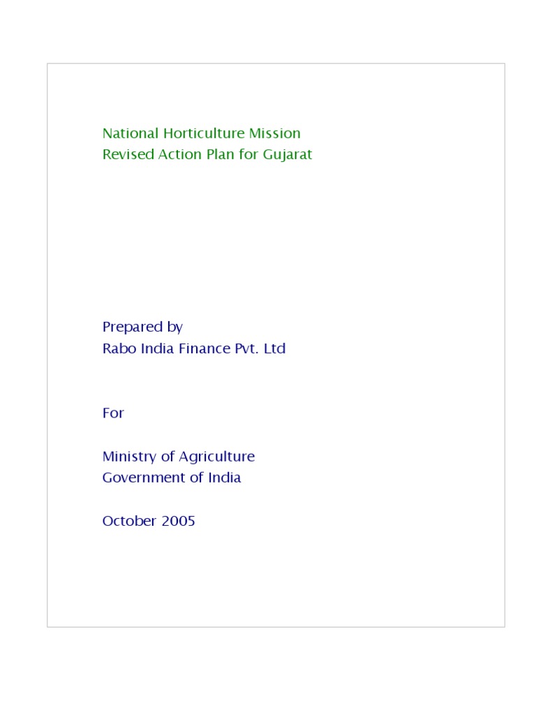 National Horticulture Mission Revised Action Plan For Gujarat | PDF ...