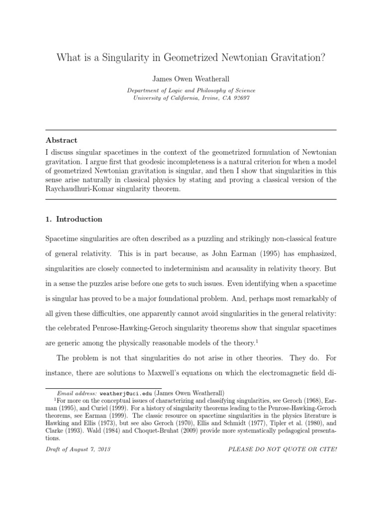 Weatherall, James Owen (2013) What Is A Singularity in Geometrized ...