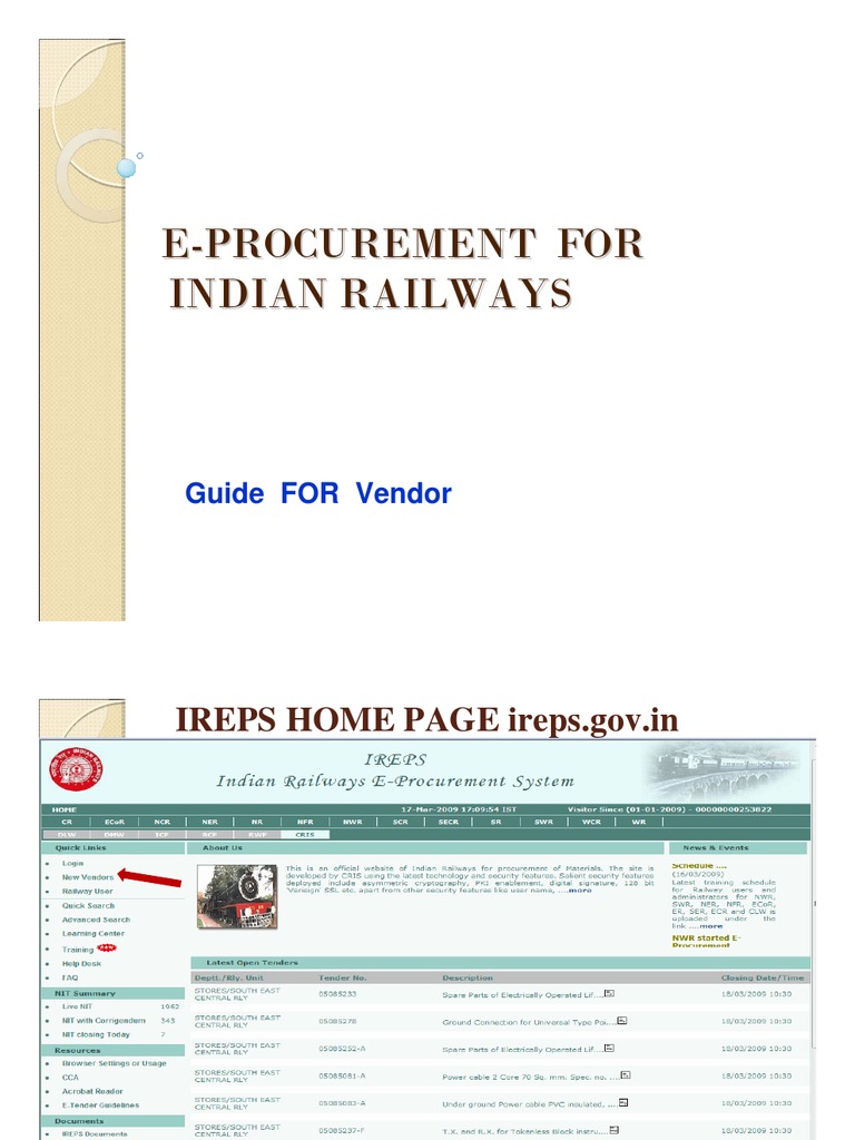 A Guide to E-Procurement on Indian Railways: The Vendor Registration ...