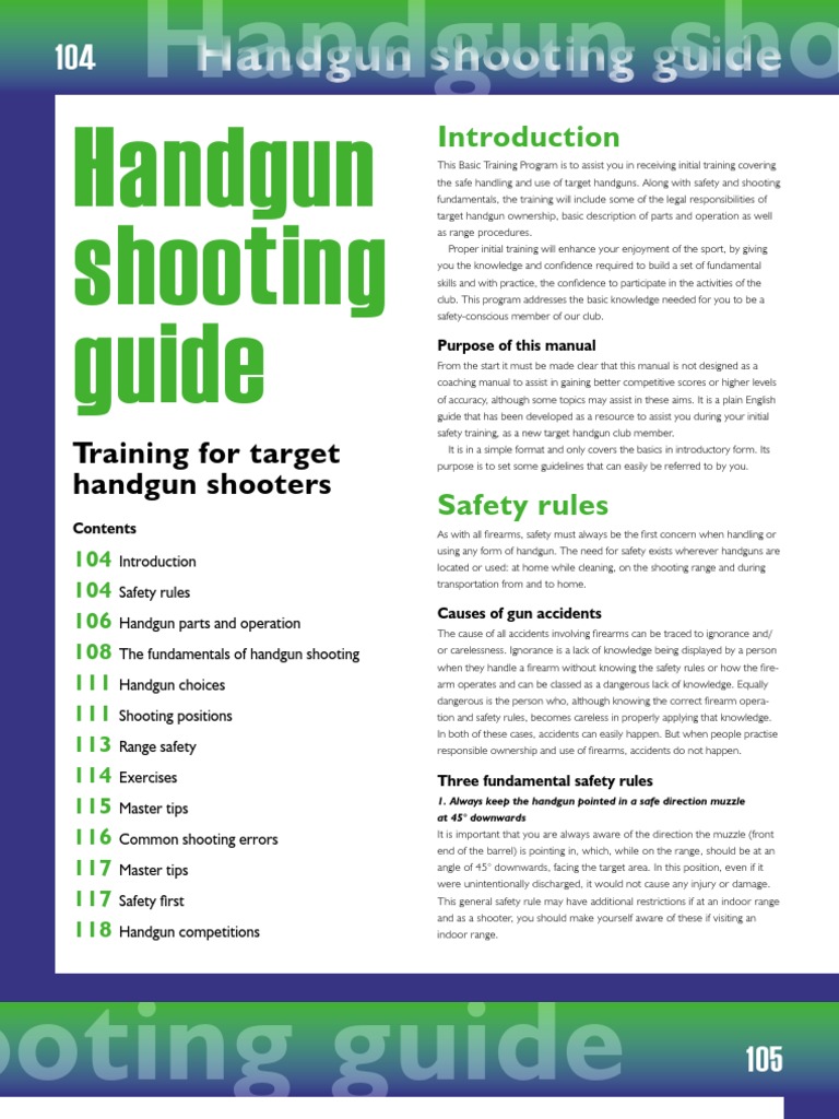 Handgun Shooting Guide | PDF | Trigger (Firearms) | Revolver