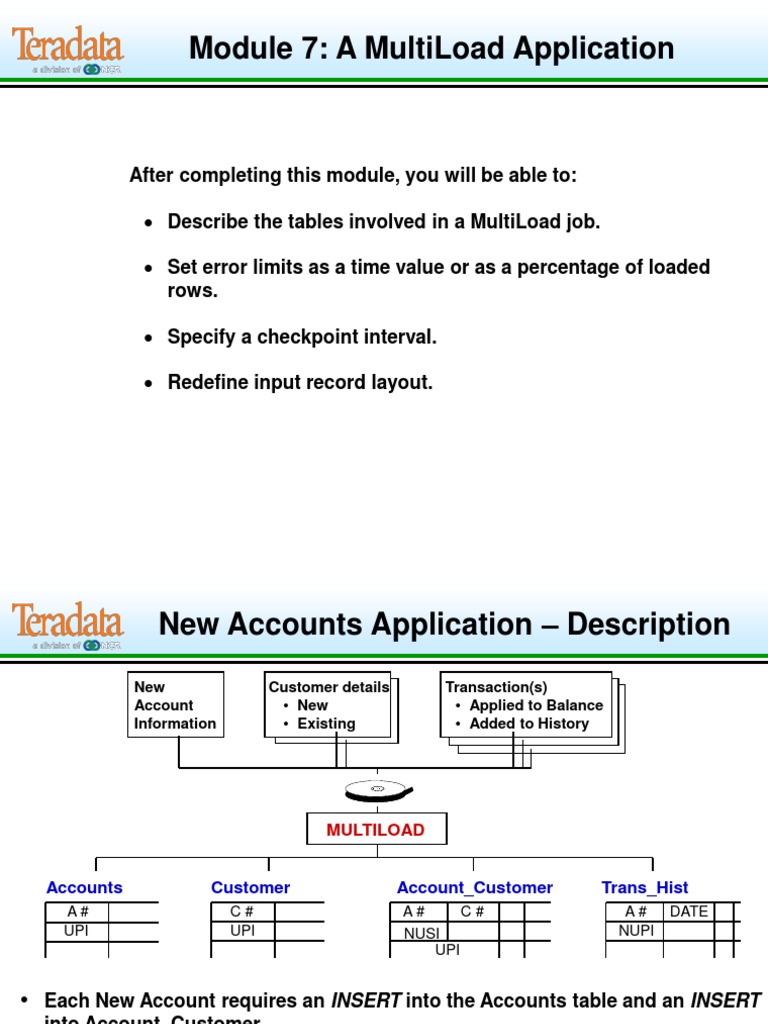 Module 7: A Multiload Application | Download Free PDF | Parameter ...