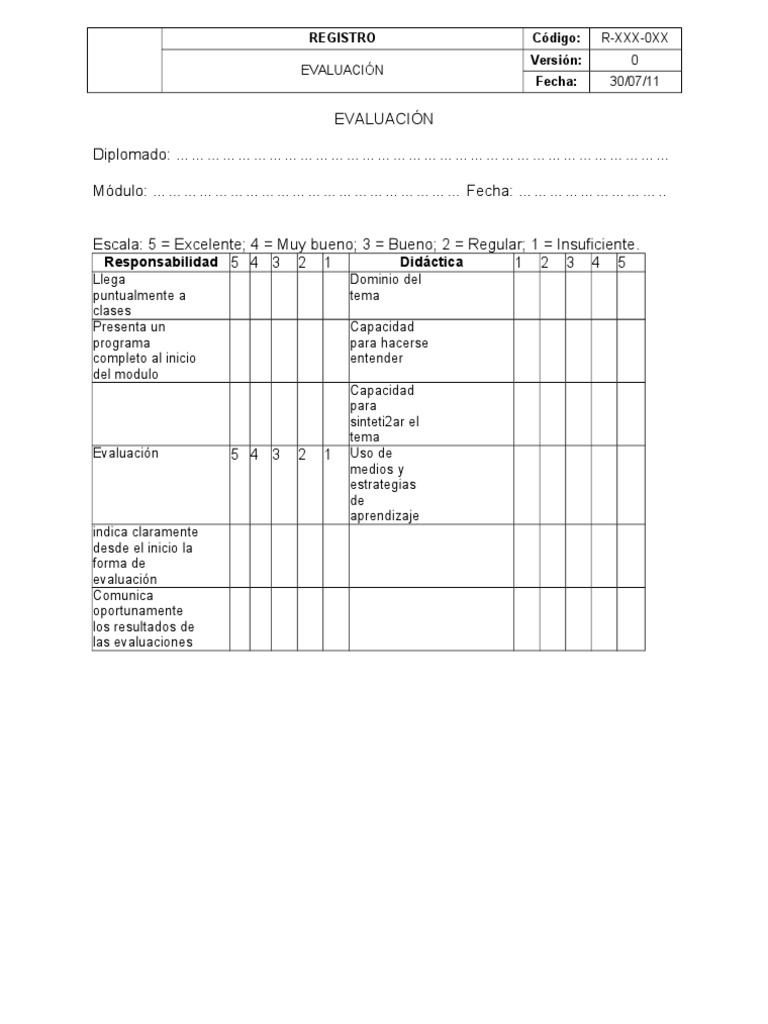 R-Ser-001 Evaluacion | PDF