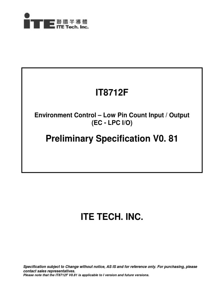 Datasheet It8718f | PDF | Office Equipment | Digital Technology