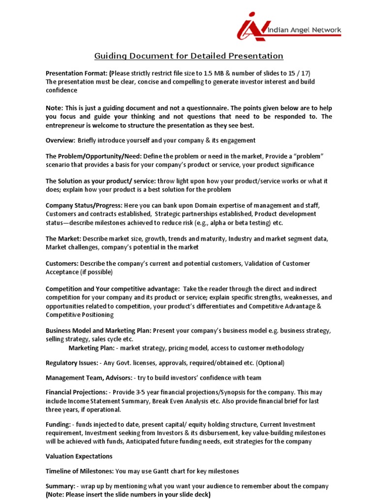 Guiding Document For Detailed | PDF | Strategic Management | Investor