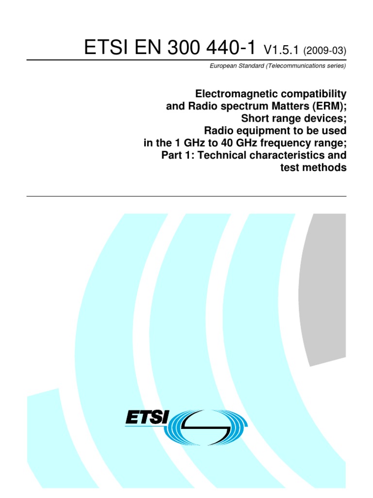 ETSI EN 300 440-1: European Standard (Telecommunications Series) | PDF ...