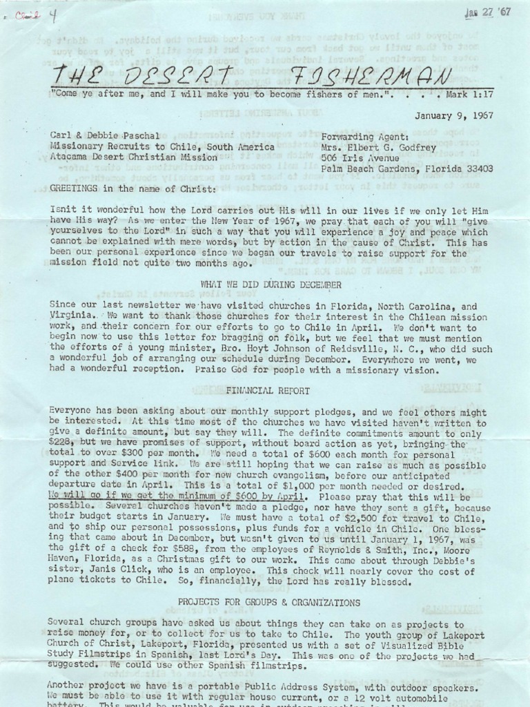 Missionary Support Update: Chile 1967 | PDF | Ancient Mediterranean ...